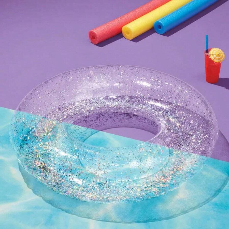 36" Inflatable Glitter Swim Tube | SHEIN USA