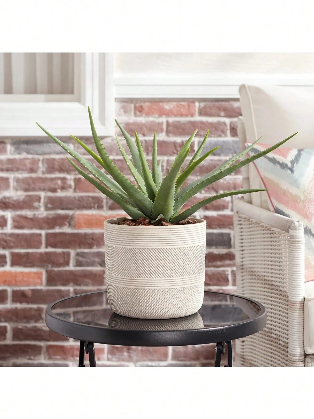 2025 Must Buy,Better & Gardens Pottery 8" Tye Ceramic Planter, White ...