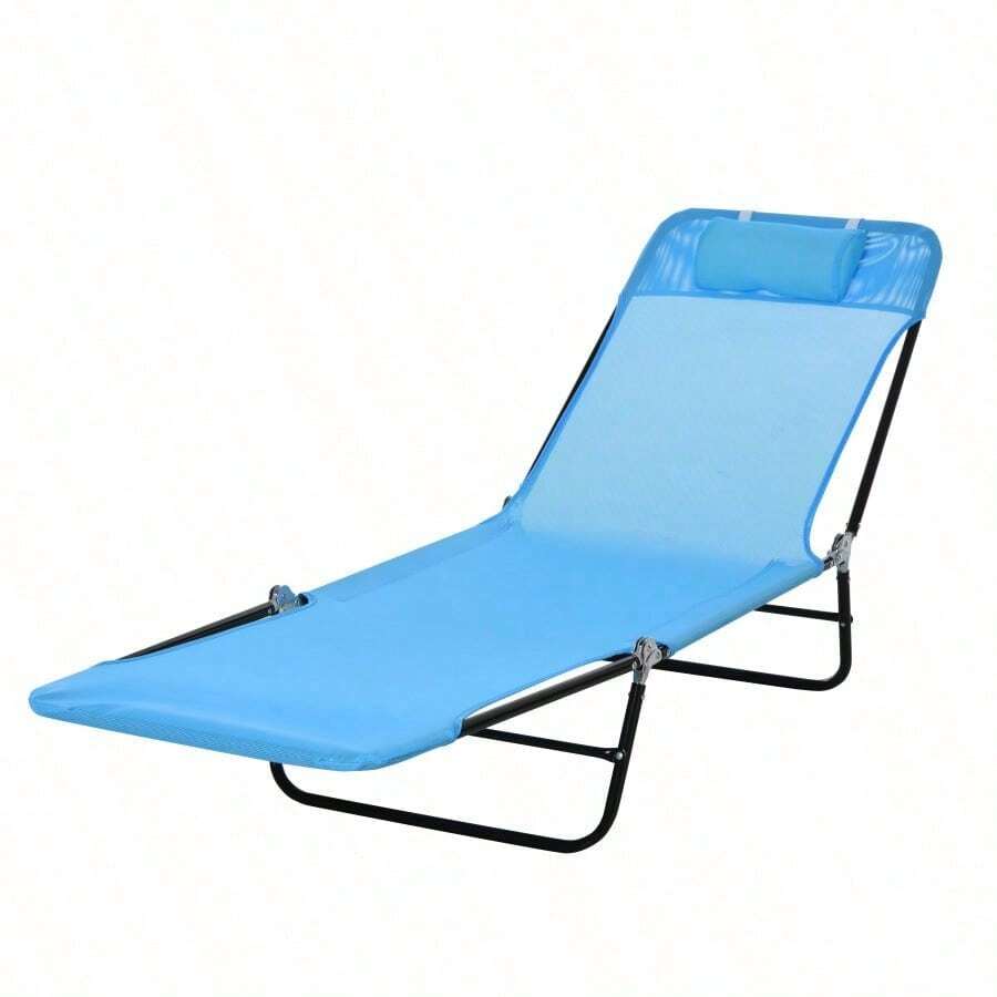 Outsunny Folding Chaise Lounge Chair Pool Sun Tanning Chair Outdoor ...