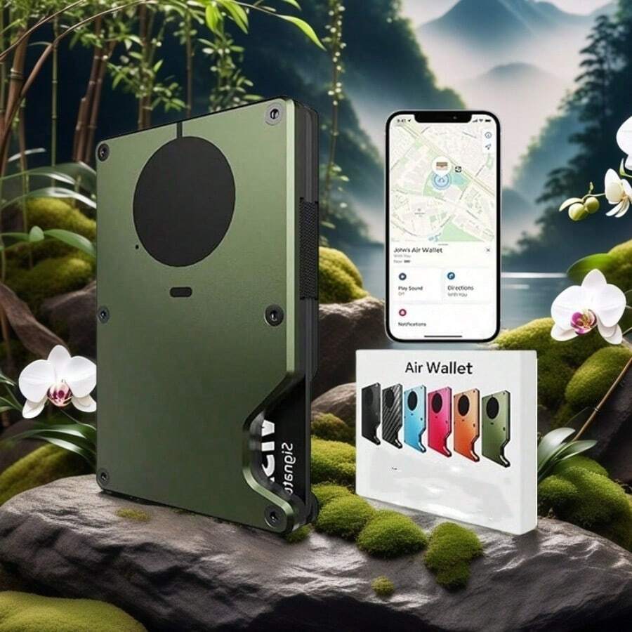 AirTag-Integrated Minimalist Wallet - Slim RFID Blocking Design With ...