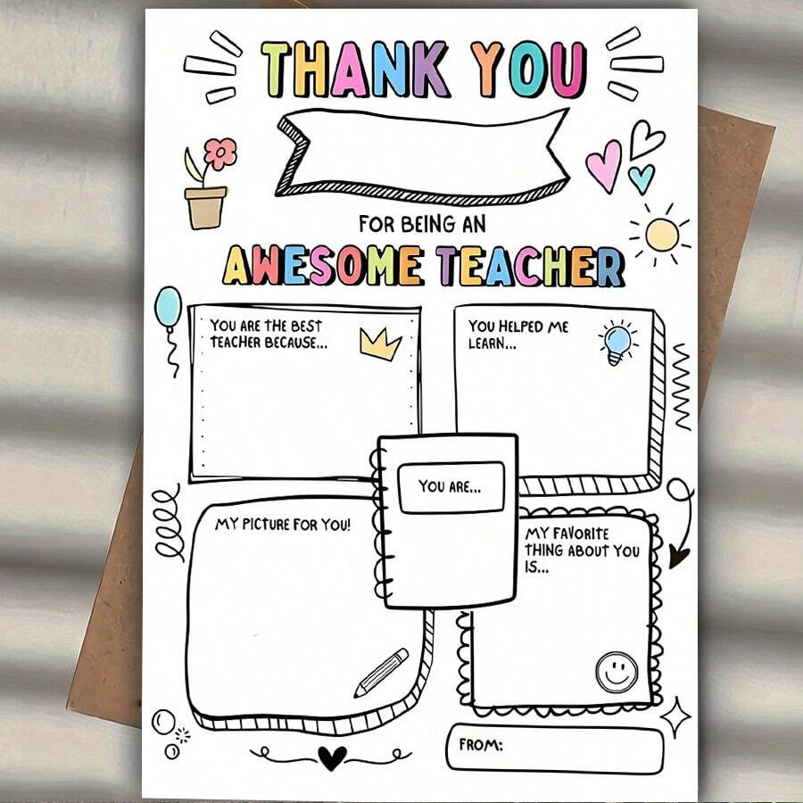 Teacher Appreciation Form, Teacher Appreciation Week Gift, Teacher ...