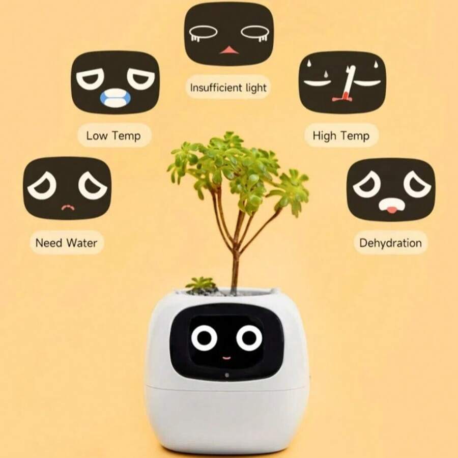IVY Smart Planter Cute Pet Plant AI Flower Pot Robot Interactive ...