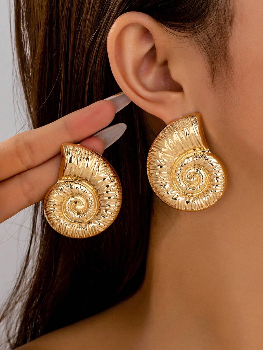1 Pair Summer Beach Style Conch Sea Snail Shell Earrings Vocation Style ...