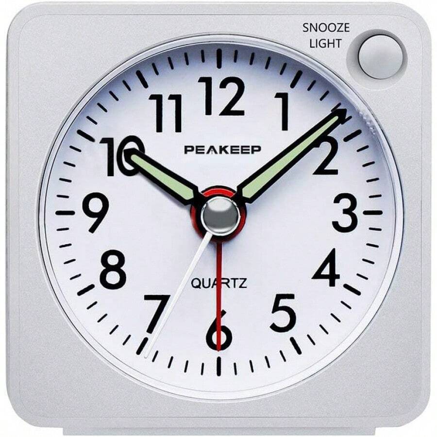 Peakeep Ultra Small, Battery Travel Alarm Clock With Snooze And Light ...