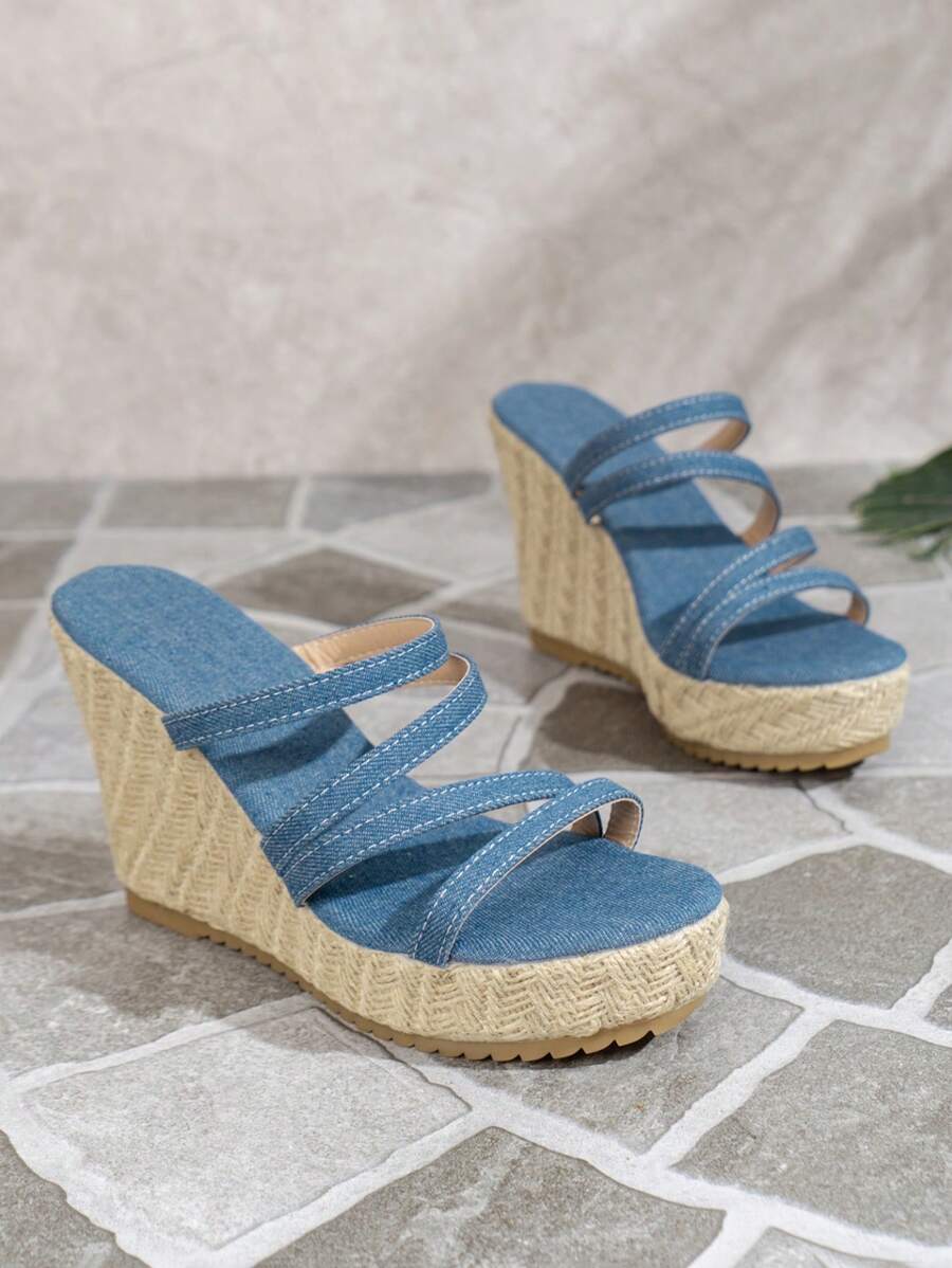 Sandales compensées pour femmes, nouvelles sandales simples et ...