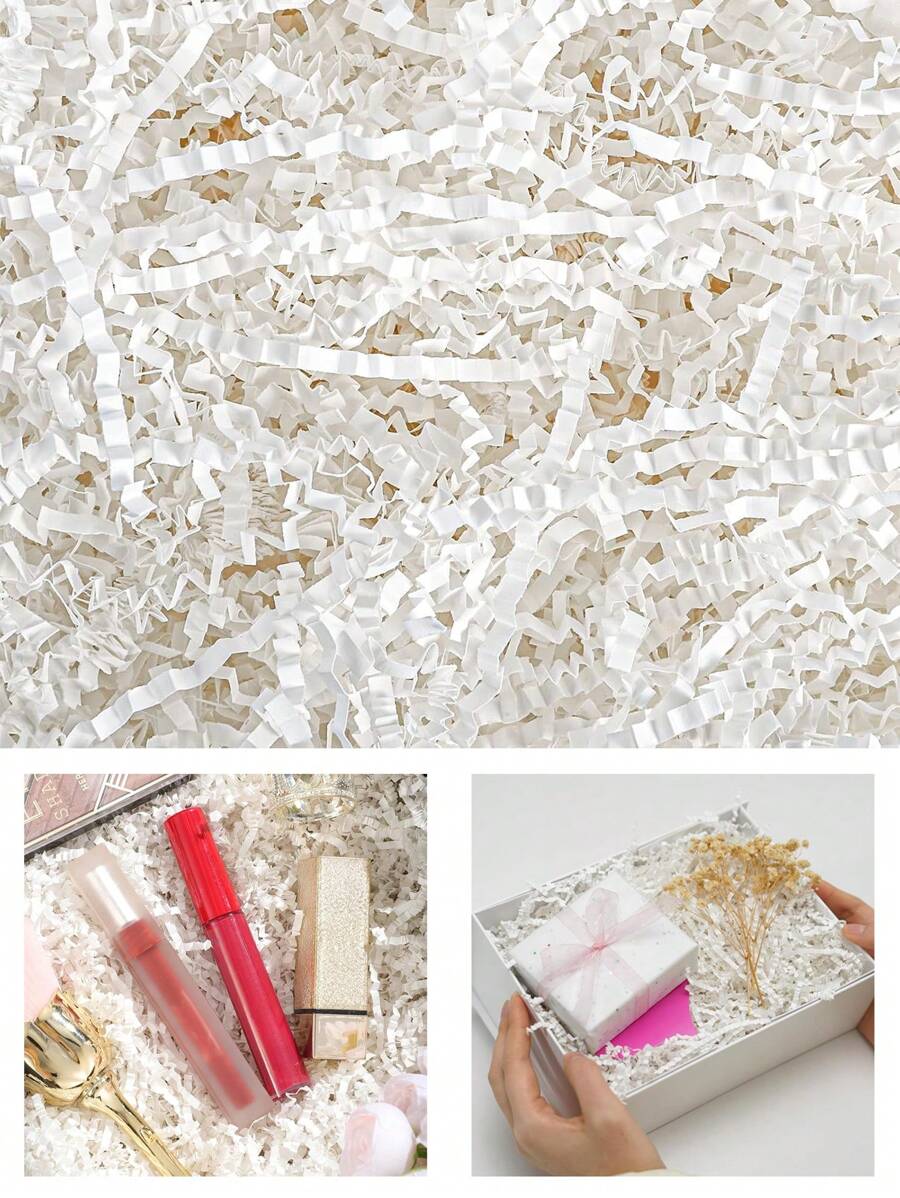 100g-White Crepe Paper Shreds Filler, Crepe Paper Shreds Filler, For ...