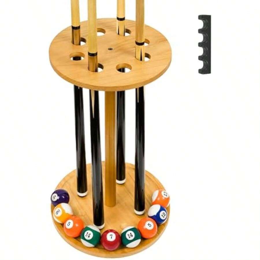 Pool Stick Holder Floor Stand - Round Billiard Cue Rack Pool Table ...
