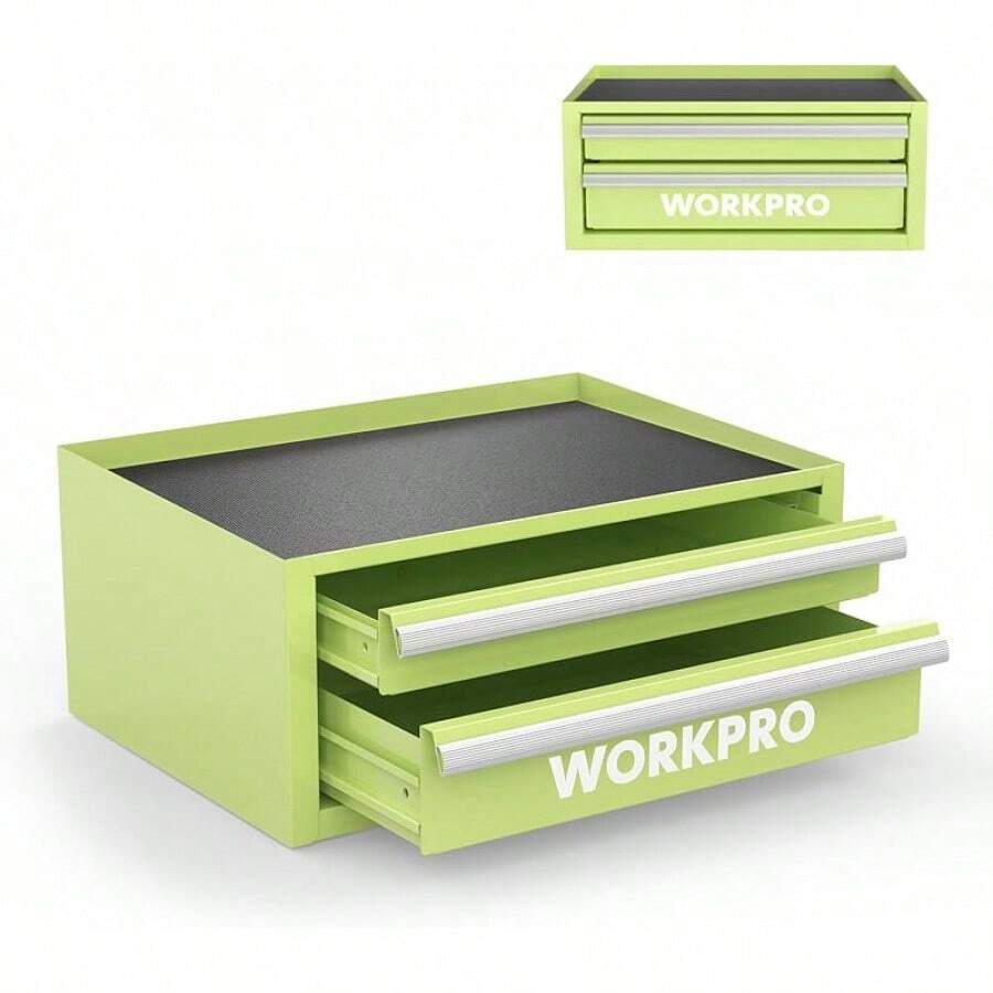 WORKPRO 12.5" Mini Tool Box With 2 Drawers & 1 Open Top Storage, Small ...