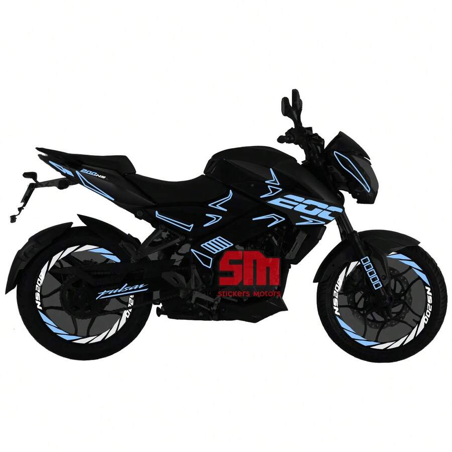 Kit Stickers Pulsar NS 200, Kit Stickers reflejante para tapas y Rines ...