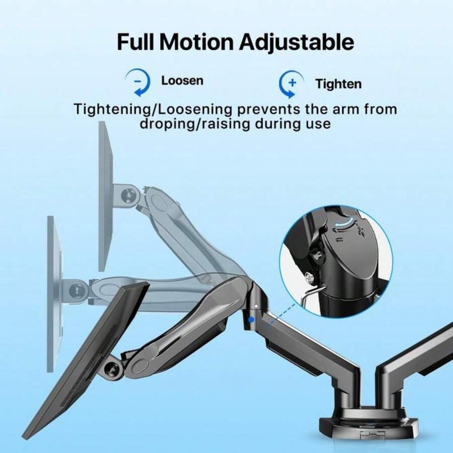 Dual Monitor Arm Adjustable Gas Spring Monitor Mount For Gaming And ...