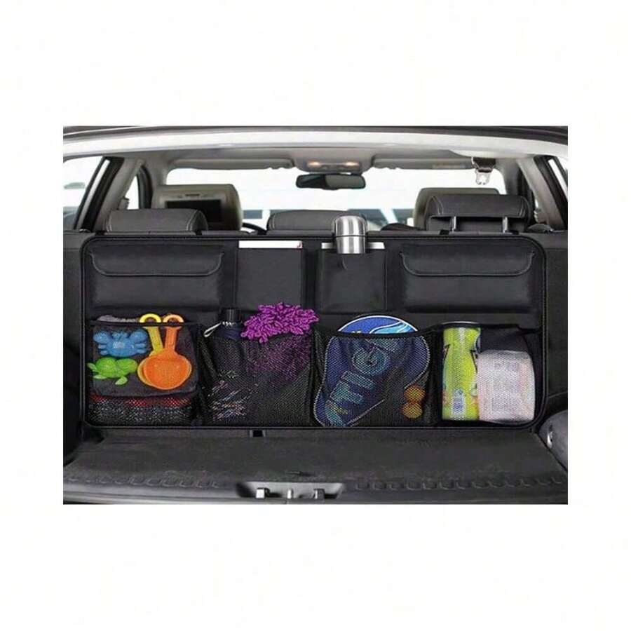 Multipurpose Car Seat Back Storage Bag And Trunk Mesh Organizer, Fits ...
