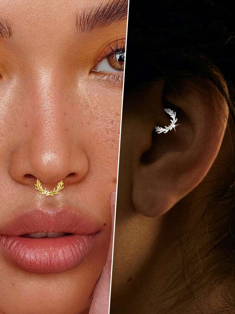 1PC 925 Sterling Silver Septum Rings Vine Septum Jewelry Small Dainty ...