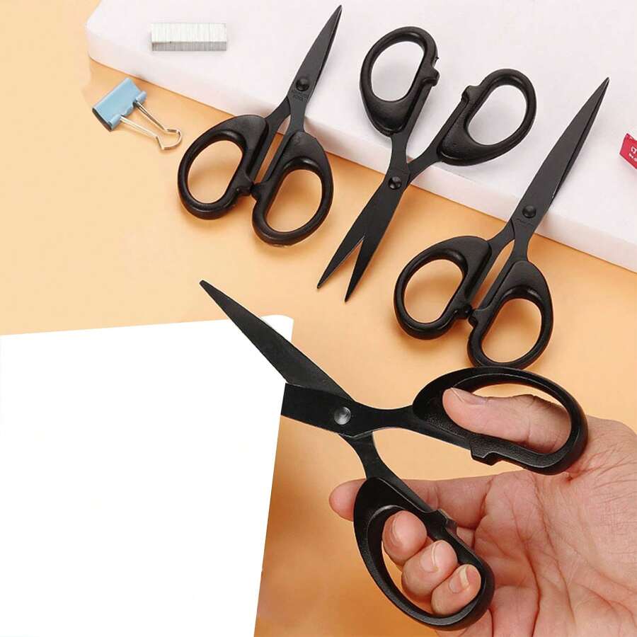 Stainless Steel Office Scissors, Black Blade Scissors, Rust Proof And ...
