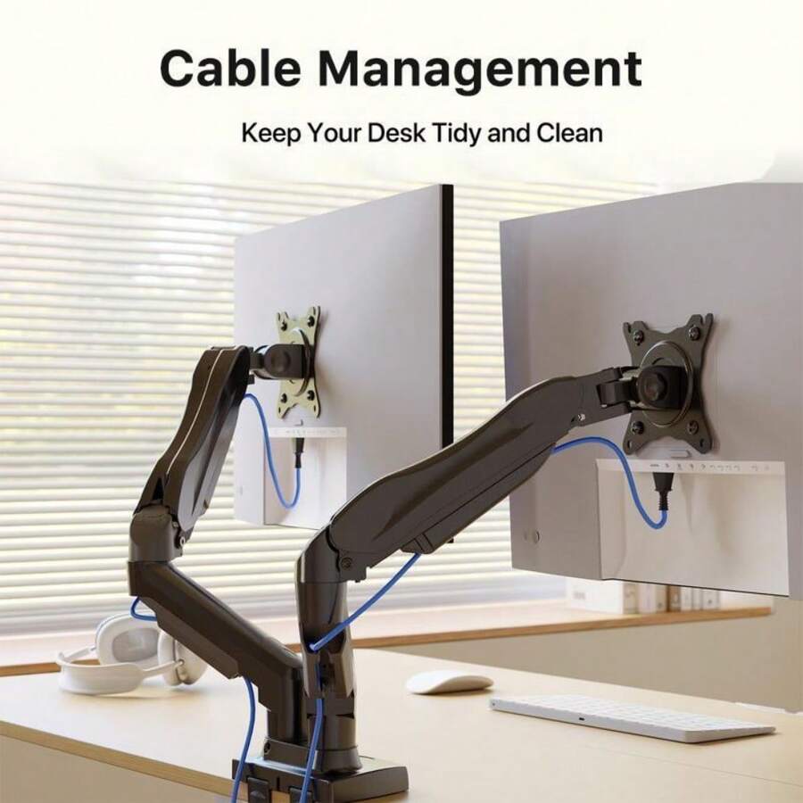 Dual Monitor Arm Adjustable Gas Spring Monitor Mount For Gaming And ...