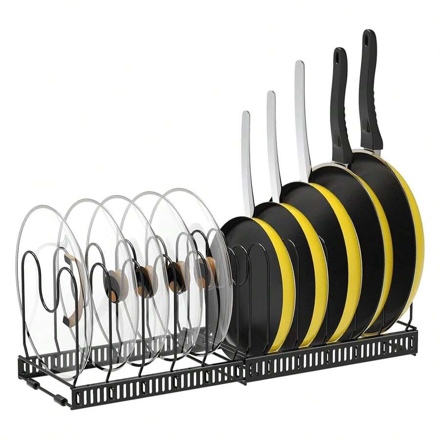 Pots And Pans Organizer, Expandable Pot Rack With 12 Adjustable ...