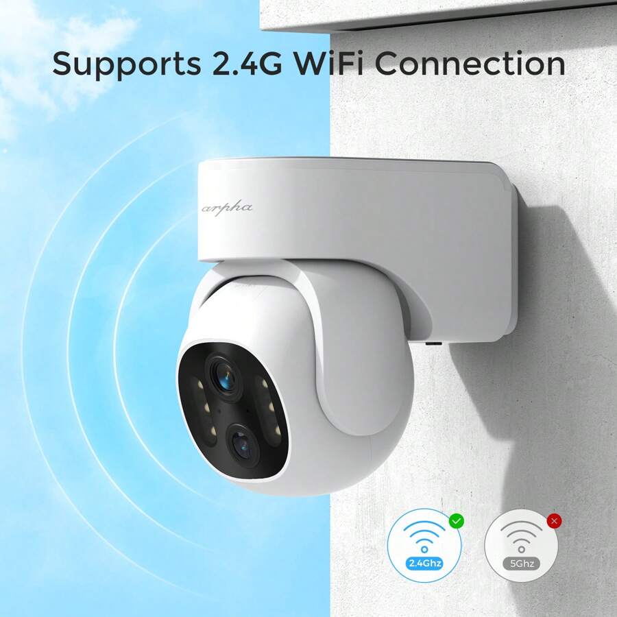 Arpha Security Camera Wireless Outdoor With PTZ, 2MP+2MP Dual Lens, Motion Tracking, AI ...