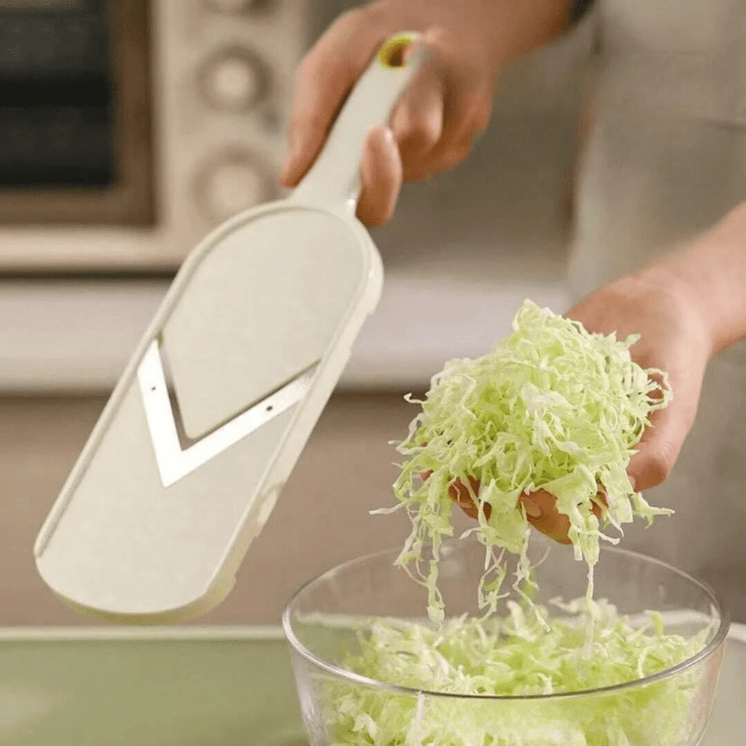 White Cabbage Shredder With Handle - Stainless Steel Blade Vegetable ...
