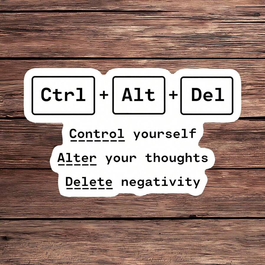 1PC Funny Ctrl Alt Del Motivational Sticker, Inspirational Tech Vinyl ...