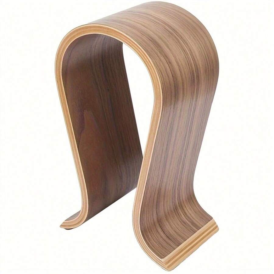 Stellar Threads Wide U-Shaped Wooden Earphone Stand, Desktop Display ...