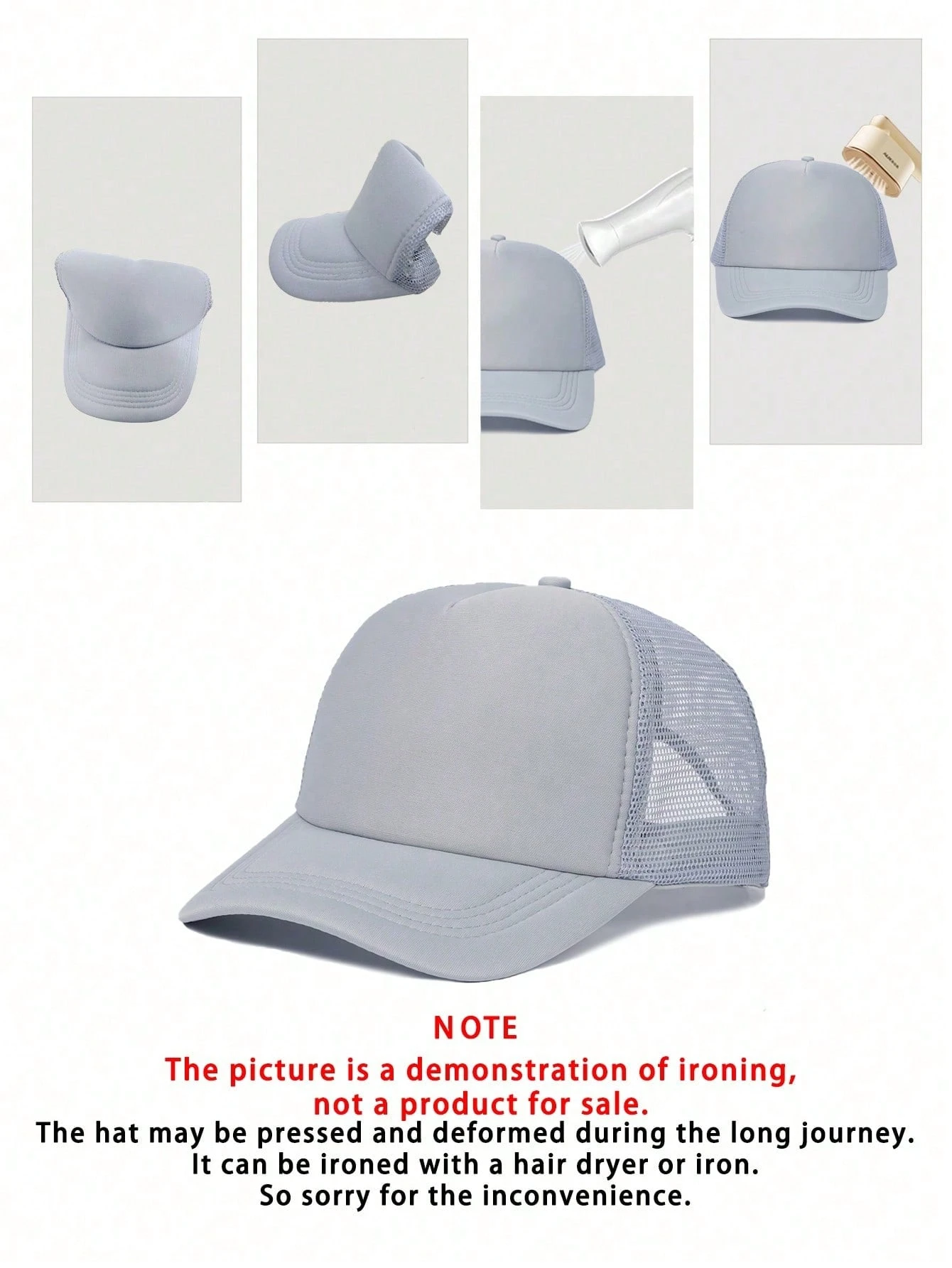 1pc Embroidered Five-Pointed Star Baseball Mesh Cap, Adjustable Outdoor ...