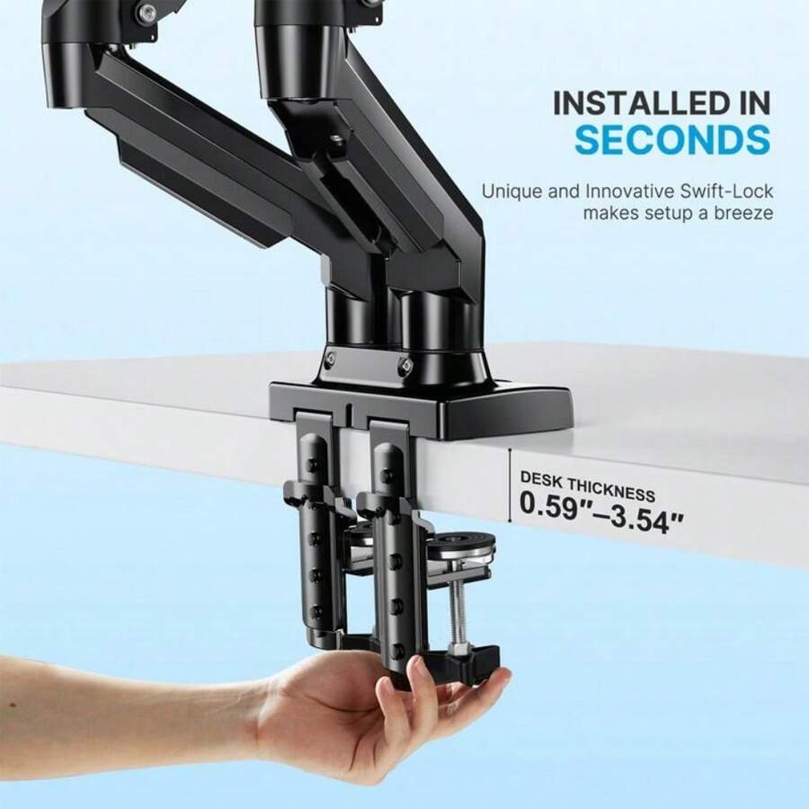 Dual Monitor Arm Adjustable Gas Spring Monitor Mount For Gaming And ...