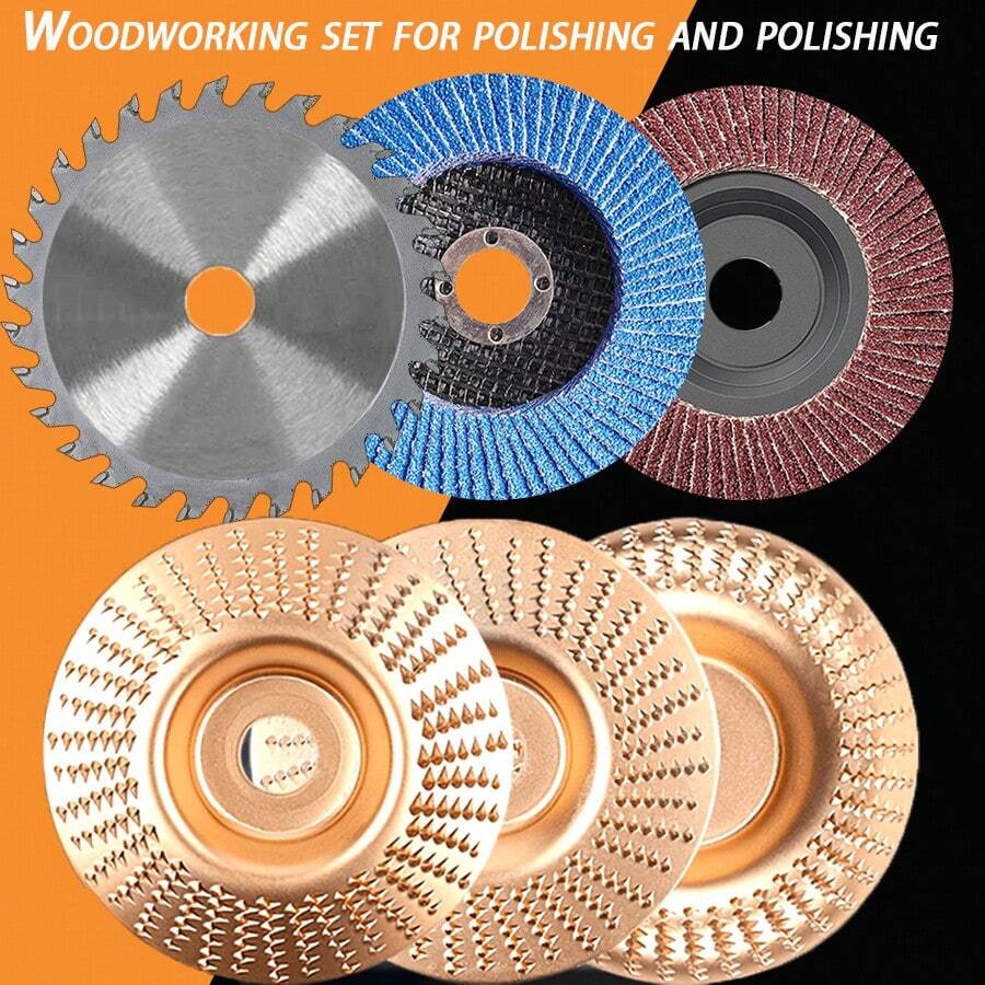 4" Woodworking Sanding Disc Set, 6pcs Include Wood Cutting Disc, Wood ...