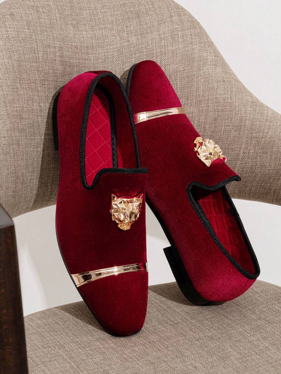 SHOESMALL Men's Loafers Velvet Slip On Dress Men Shoes Soft Vintage ...