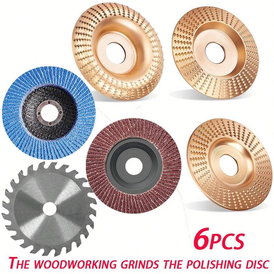 4" Woodworking Sanding Disc Set, 6pcs Include Wood Cutting Disc, Wood ...