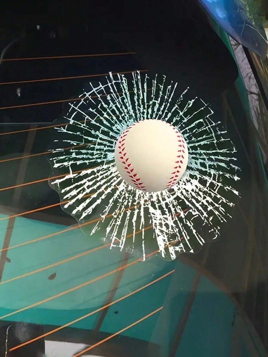 1pc Prank Glass Crack Sticker, Car Window Sticker, Creative Toy, For ...