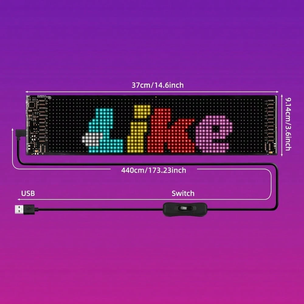 LED Sign For Business Programmable FPCB Flexible Matrix Panel Animation ...