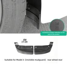 LUCKEASY For 2020-2024 Rear Wheel Mud Flaps Car Modification ...