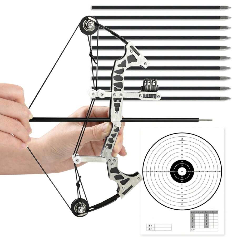 10.24 Inch Mini Compound Bow And Arrow Set For Archery And Shooting ...