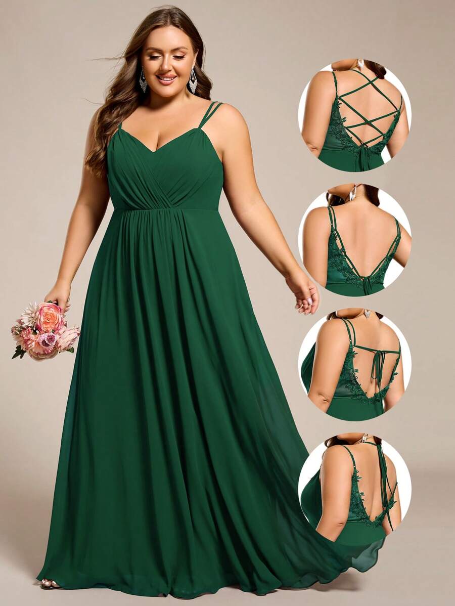 Backless V-Neck Chiffon Bridesmaid Dress, Essential For Weddings ...