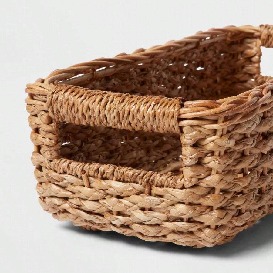 Braided Seagrass Media Bin : Handwoven Khaki Storage Basket, Rectangle, Nest Seal Certified ...