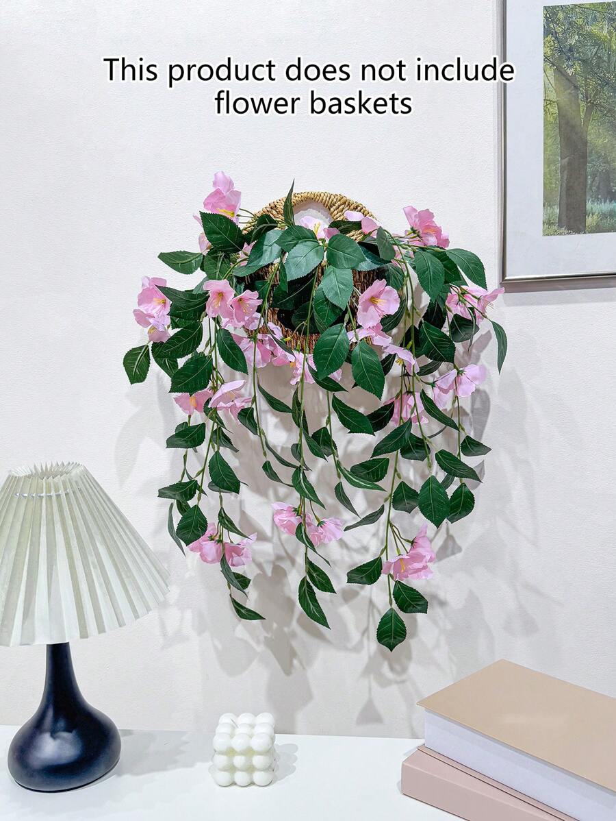 1pc/3pcs Artificial Hydrangea Flower With Lemon Leaf Hanging Vines ...