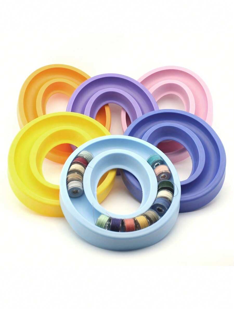 Silicone Sewing Bobbin Holder - Oval Storage Organizer For Metal ...