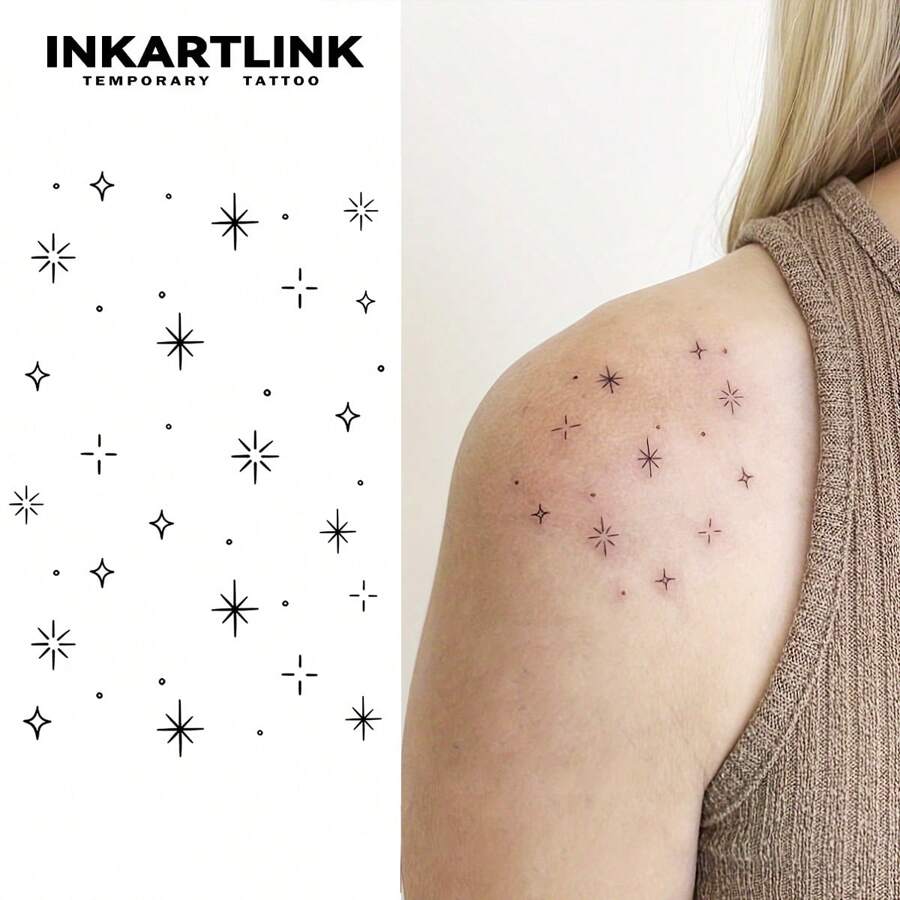 INKARTLINK وشم تقنية ثورية من إنكارتلينك، وشوم شبه دائمة، نجوم، زهور ...