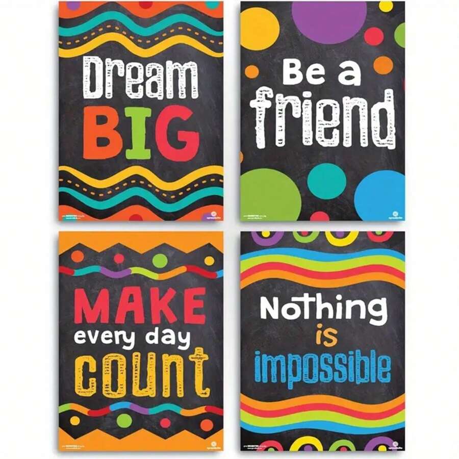 8pcs Frameless Educational Classroom Posters - Inspirational And ...