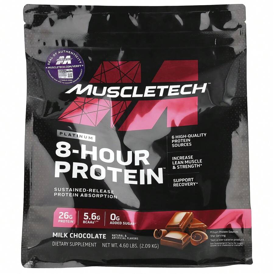 MUSCLETECH MuscleTech Platinum 8-Hour Protein™, Milk Chocolate, 4.6 Lbs ...