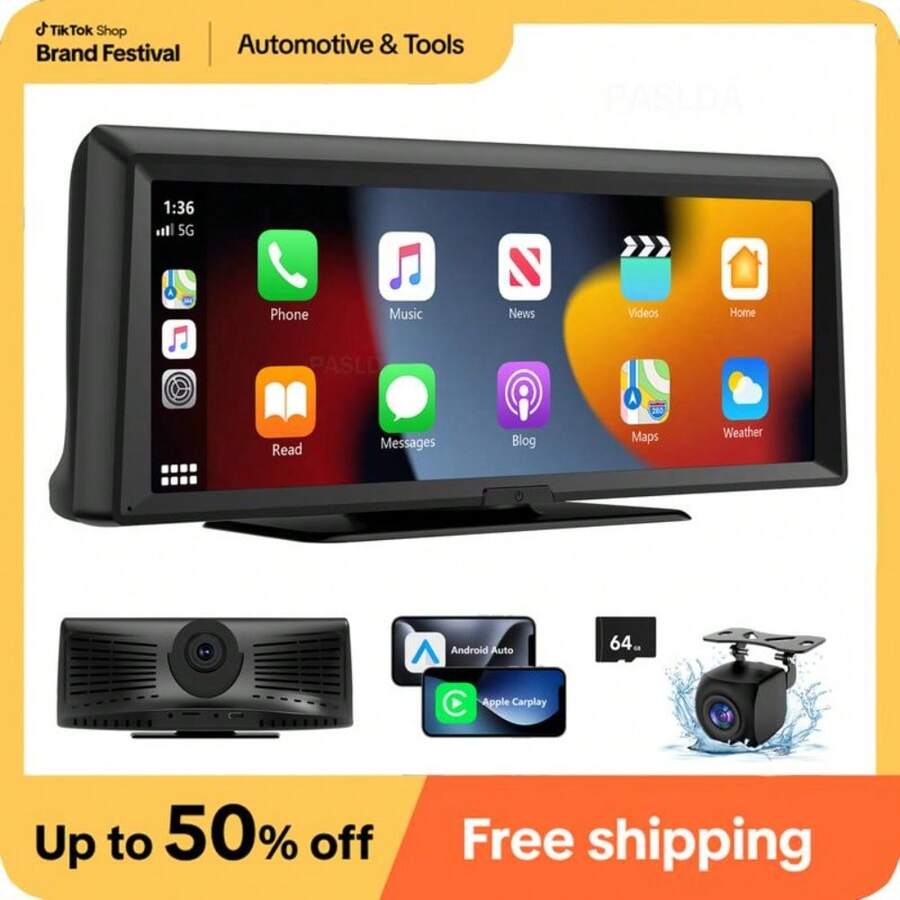 [PASLDA]2025 Top-Rated Carplay Dash Cam:Updated 8.14" Portable ...