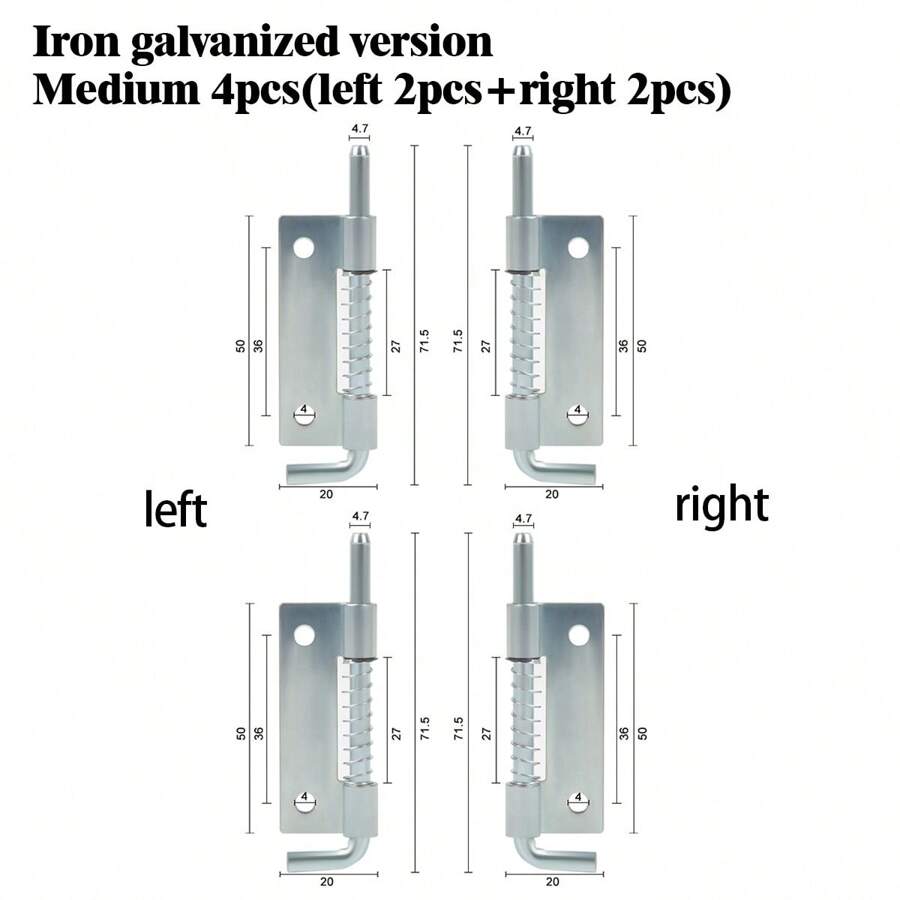 4pcs/Set Stainless Steel Compression Locks, Spring Loaded Latch, Left&Right Cabinet Hidden ...