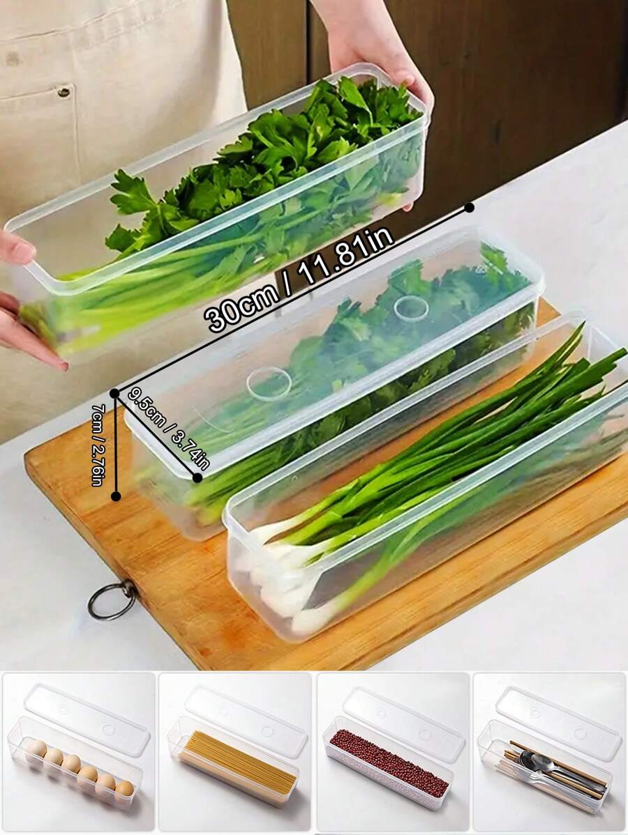 1pc/2pcs/3pcs Cilantro/Green Onion Storage Box, Refrigerator Fresh ...