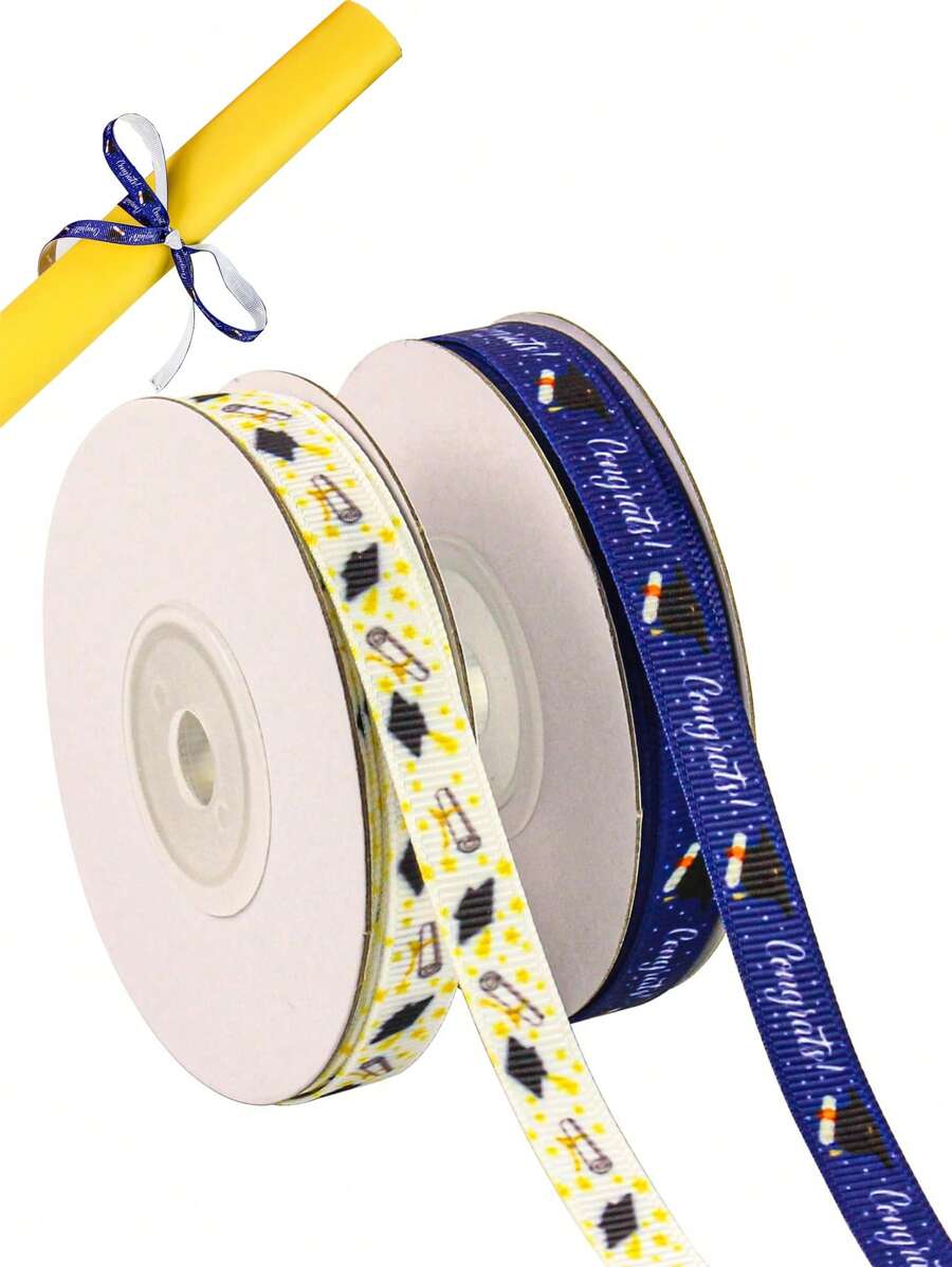 2pcs/Graduation Ribbon Congrats Graduation Black Ribbon (Approx. 360in ...