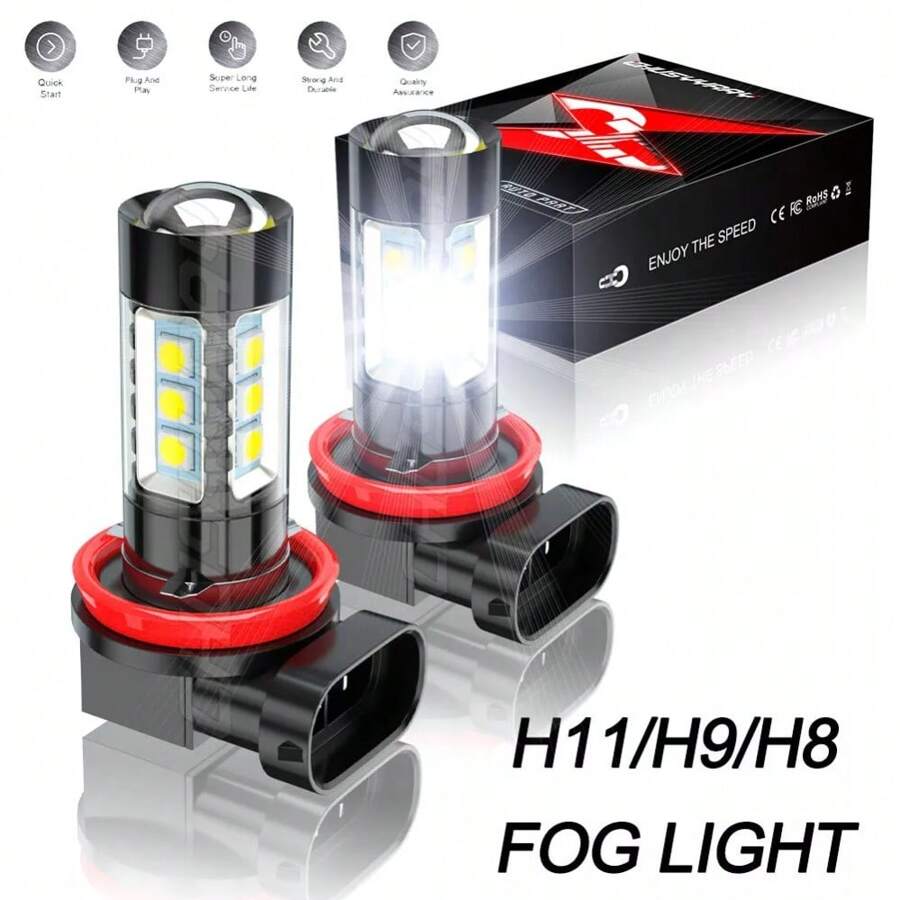 CHUSYYRAY H11 LED Headlights Low Beam Bulbs 36000LM Super Bright 6000K ...
