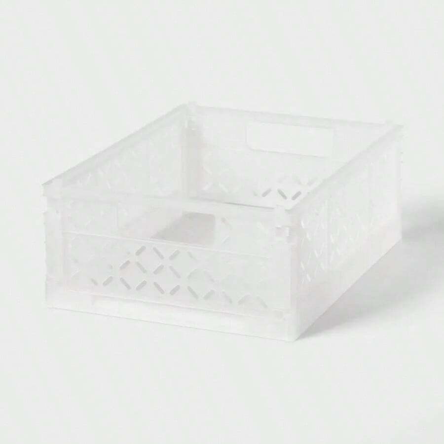 Rectangular Plastic Foldable Medium Crate White - Bright Room ™Foldable ...