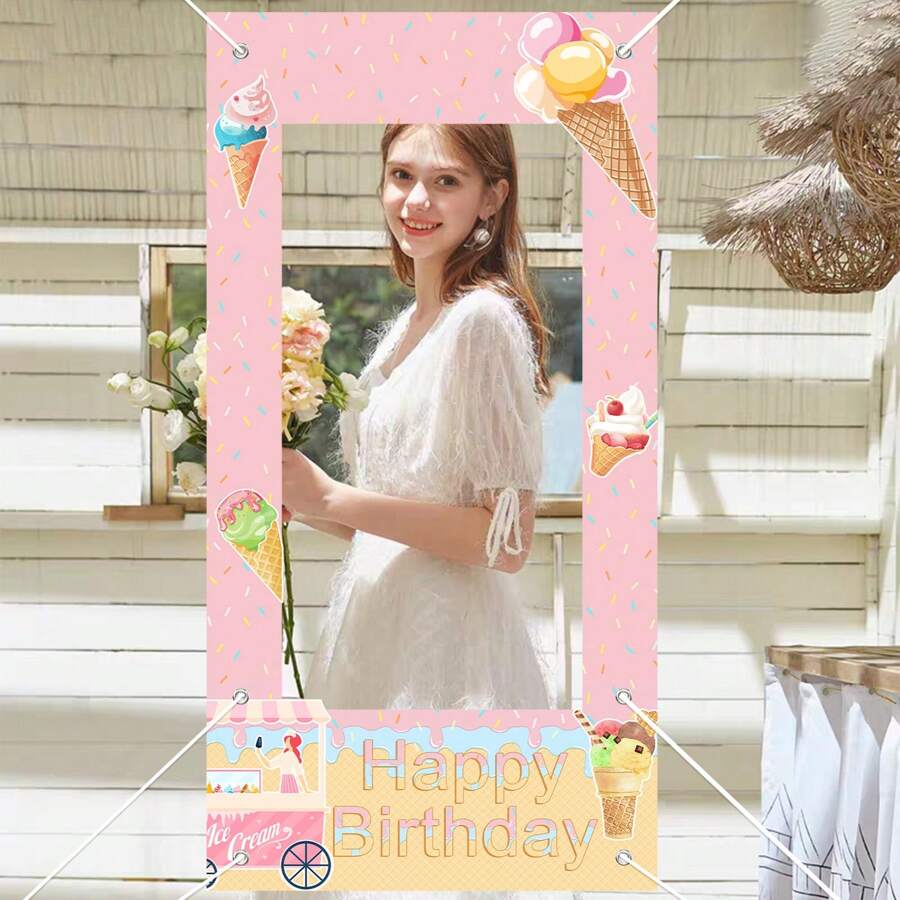 1Pc-Polyester-Ice Cream Birthday Party Decorations,Multi Colored Roller ...