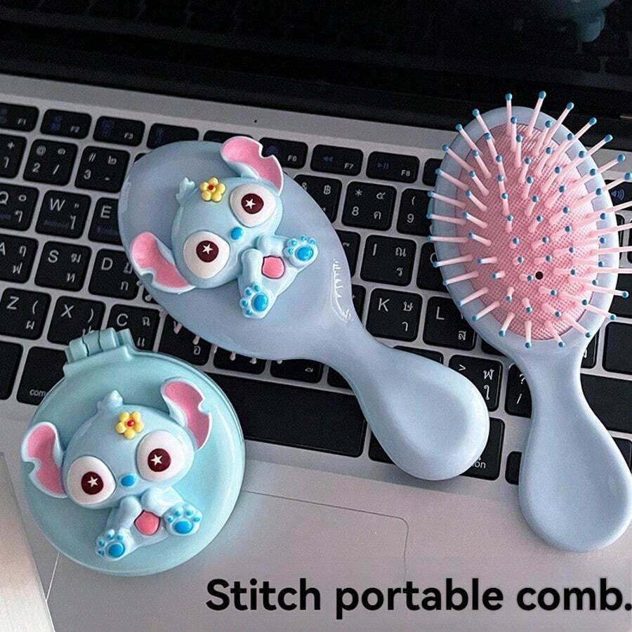 Disney 1pc Disney Cute Air Cushion Brush, Fluffy Comb, Stitch Portable ...