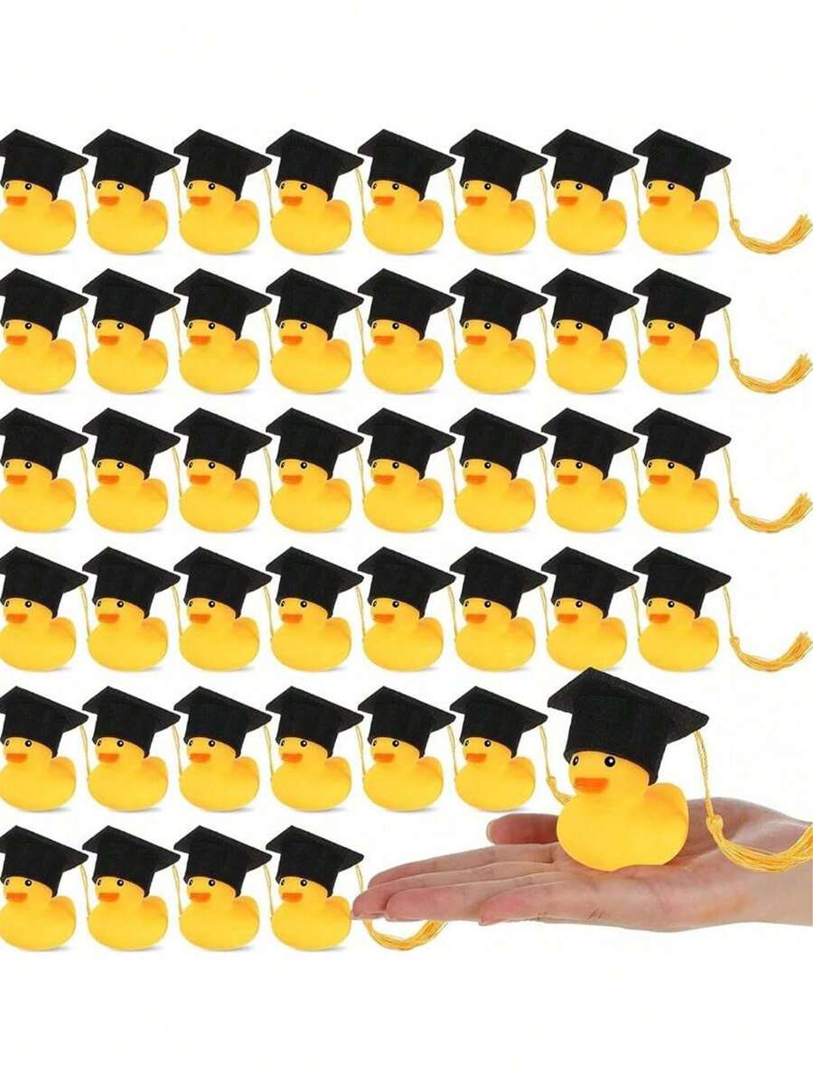 10pcs/5sets Graduation Season Small Yellow Duck & Graduation Cap ...
