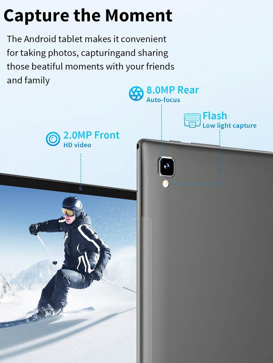 10,1-Zoll Android 14 Tablet mit Hülle, (4GB+4GB) RAM + 64GB ROM, 6000mAh Akku, RK3562 Quad-Core ...