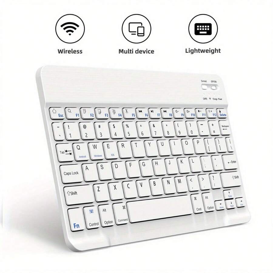 10 Inch Ultra-Thin Wireless Keyboard, Rechargeable, Portable, For ...